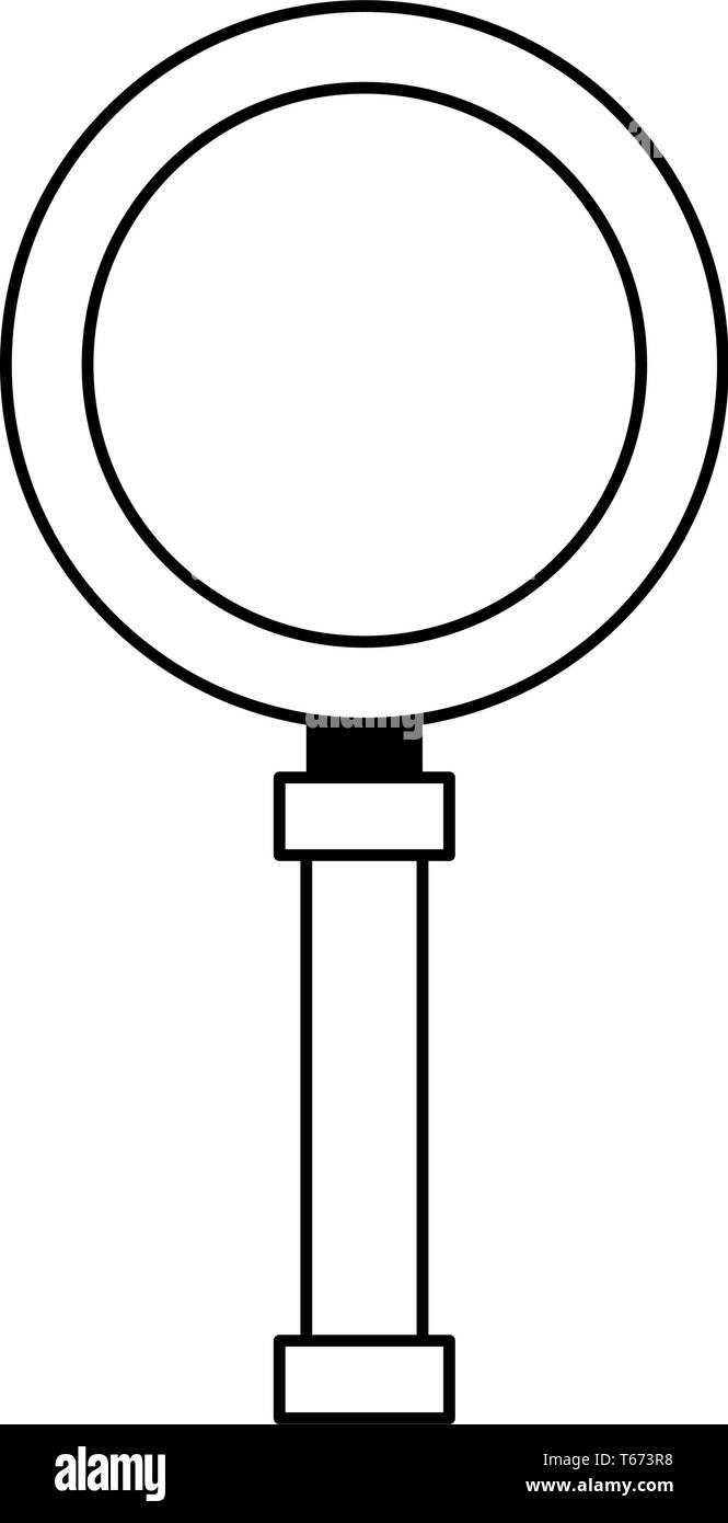 magnifying glass icon in black and white Stock Vector Image & Art - Alamy