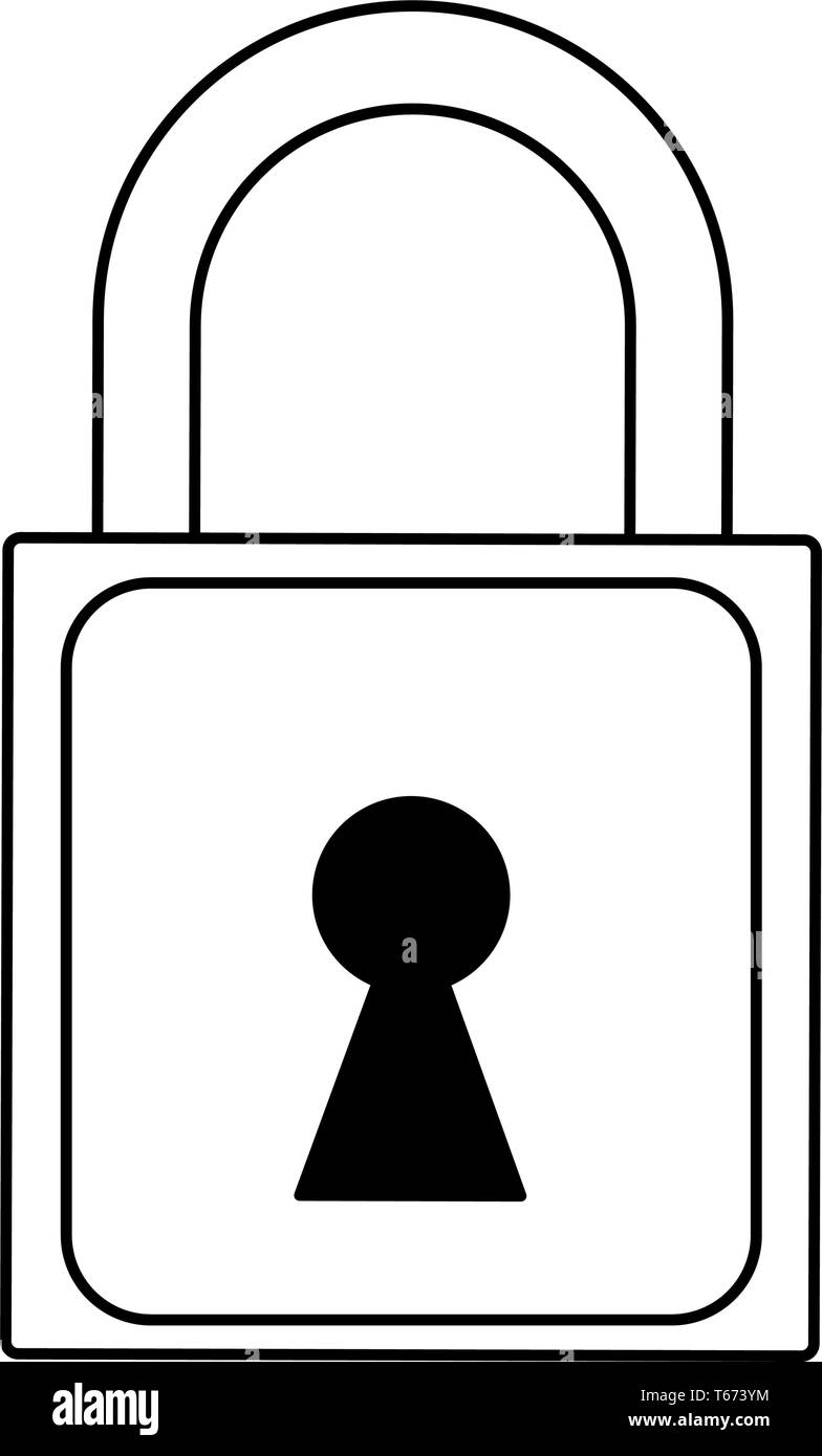 padlock icon cartoon in black and white Stock Vector Image & Art - Alamy