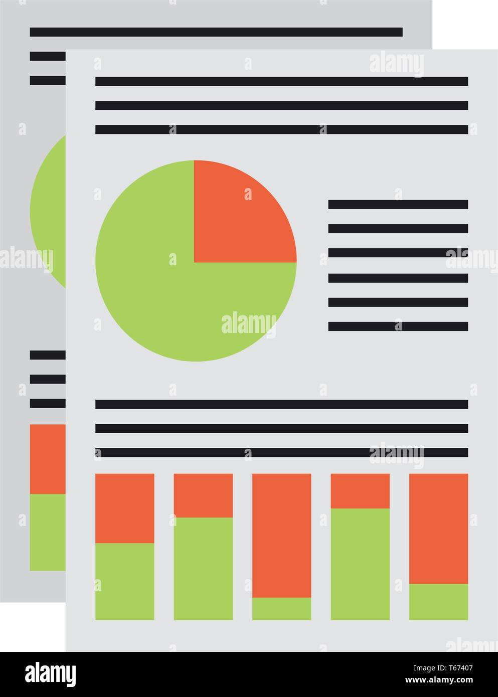 documents with data chart Stock Vector Image & Art - Alamy