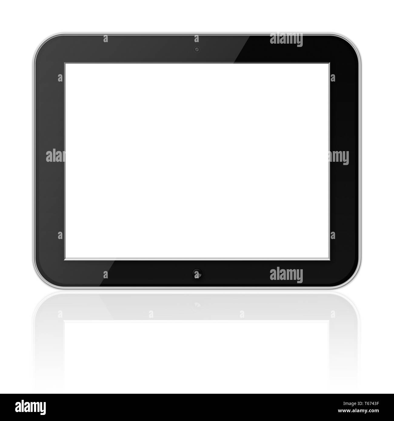 Mobile Tablet PC with Blank Screen Isolated on White Background Stock ...