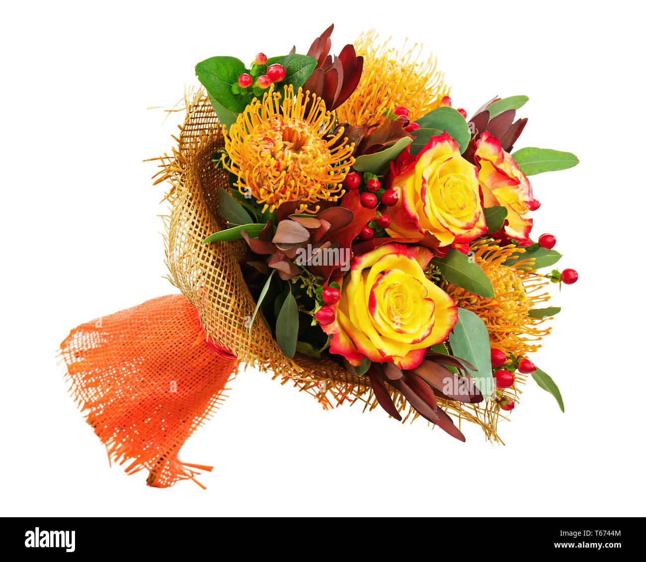 Bouquet from Roses and Arabian Star Flower (Ornithogalum arabicum ...
