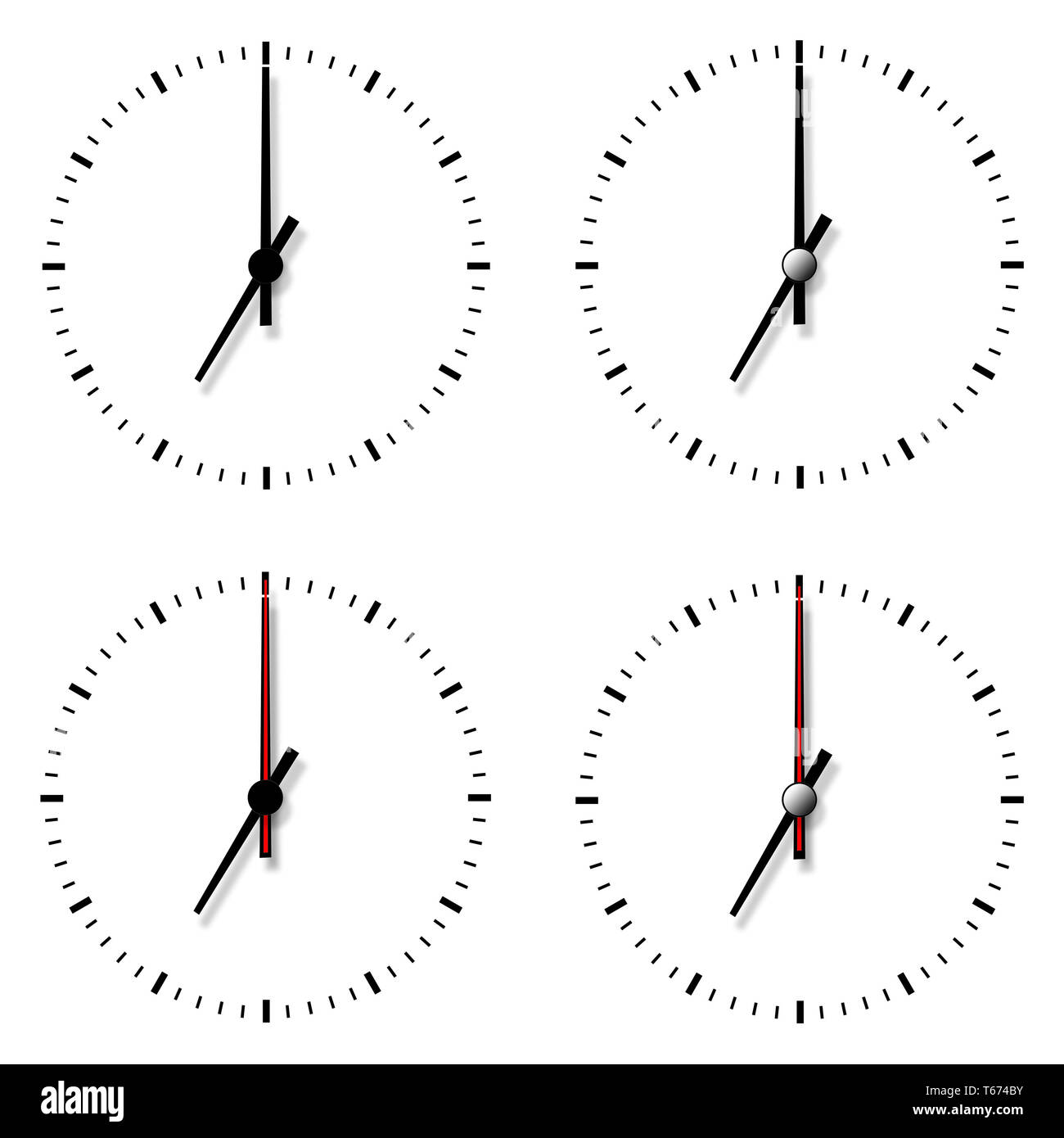 Set of clocks without numbers Stock Photo - Alamy