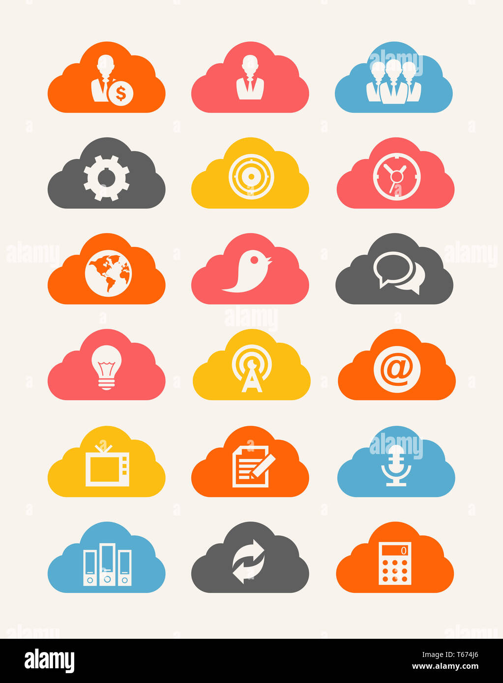 Cloud Icon set Stock Photo - Alamy