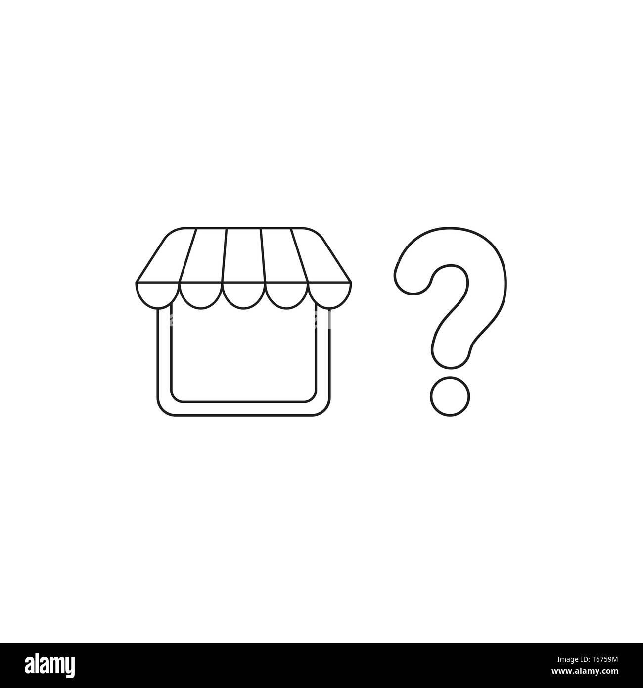 Vector icon concept of shop store with question mark. Black outlines Stock Vector Image & Art ...