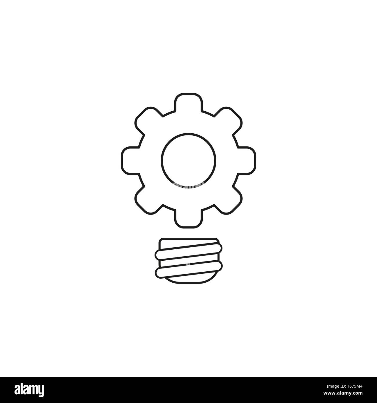 Gear lightbulb icon Black and White Stock Photos & Images - Alamy