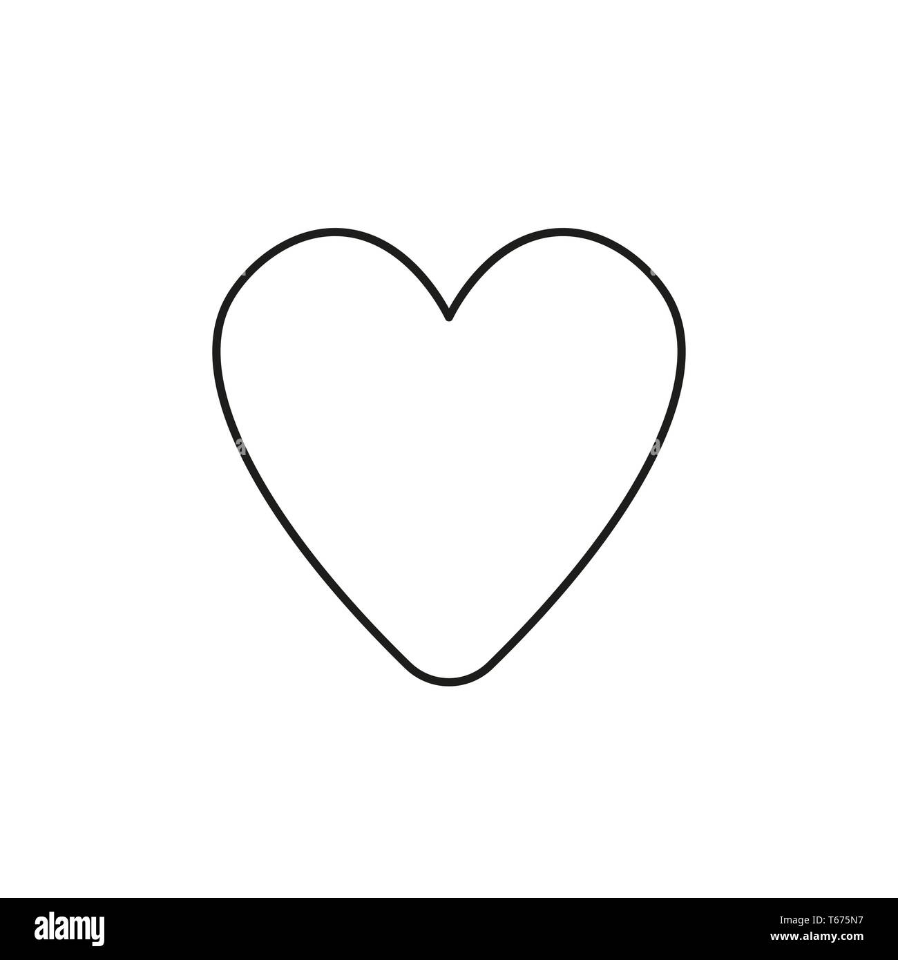 Vector icon of heart shape. Black outlines Stock Vector Image & Art - Alamy