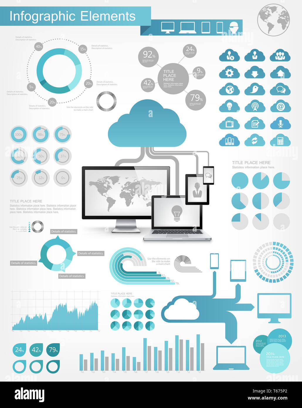 Cloud Service Infographic Elements Stock Photo - Alamy