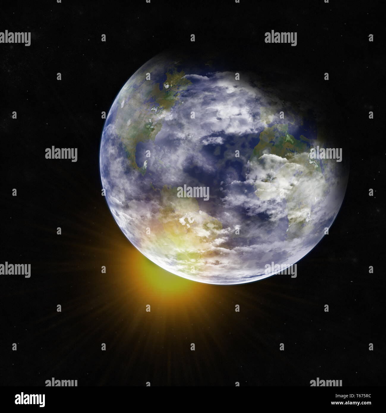 Planet earth from space day night hi-res stock photography and images ...