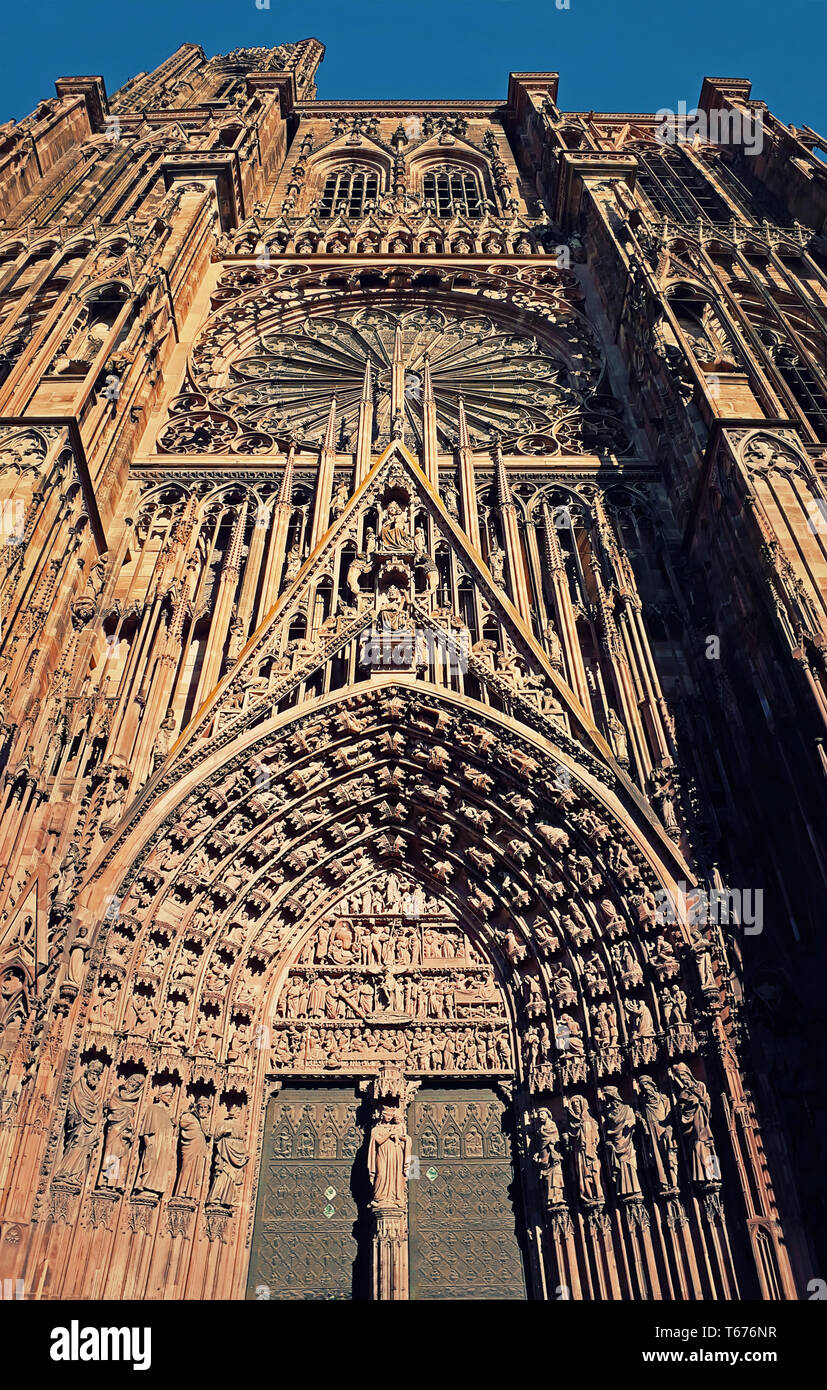 The Gate of Roman Catholic Cathedral Notre Dame of Strasbourg in Alsace ...