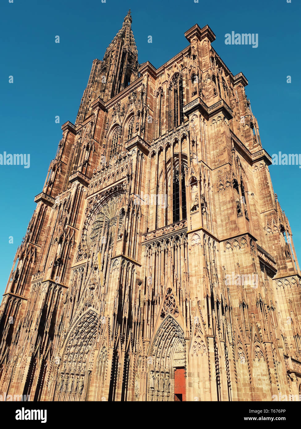 Main entrance of Roman Catholic Cathedral Notre Dame of Strasbourg in ...