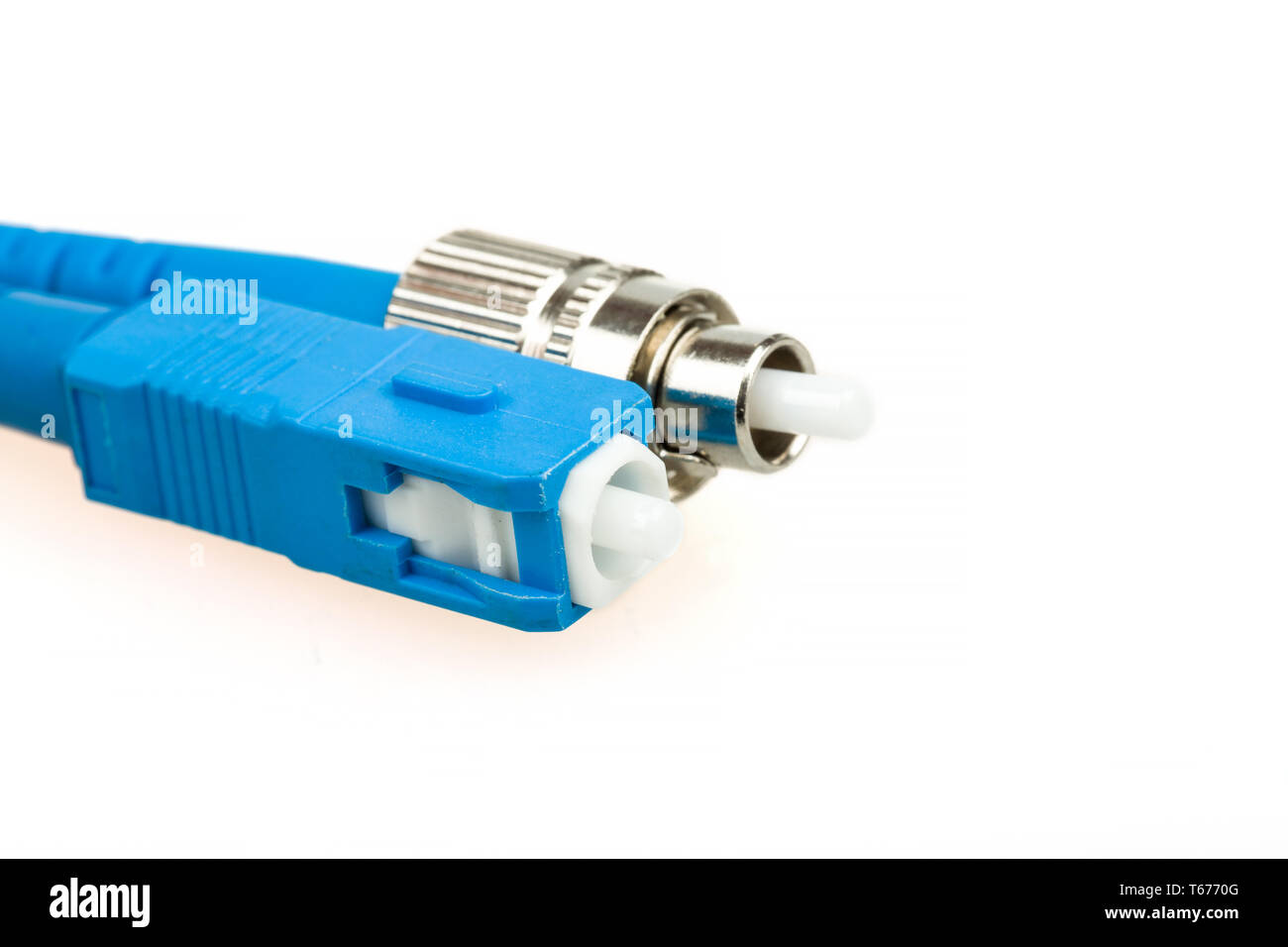 blue fiber optic SC connector and FC type connector Stock Photo - Alamy
