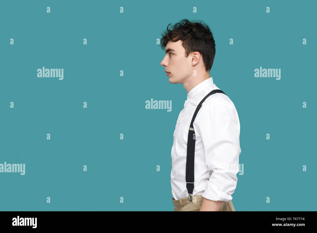 Man profile curly white background hi-res stock photography and images ...