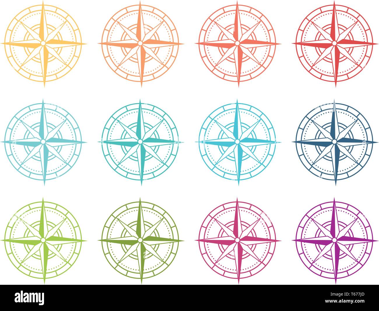 Colored compass icon Stock Vector Image & Art - Alamy