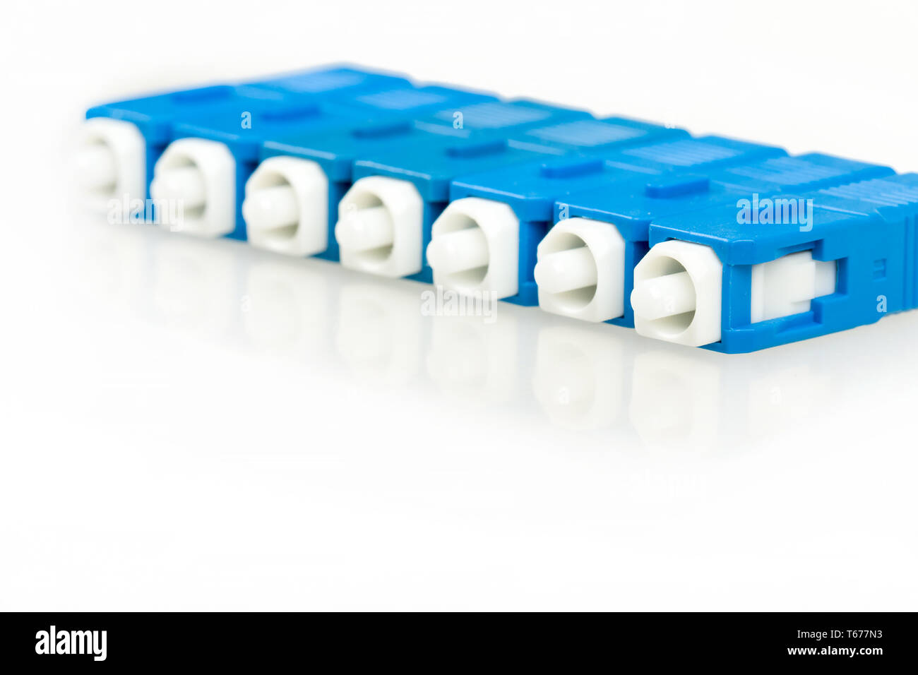 blue fiber optic SC connector Stock Photo - Alamy