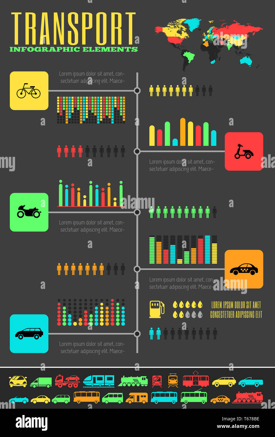 Transportation Infographic Template Stock Photo - Alamy