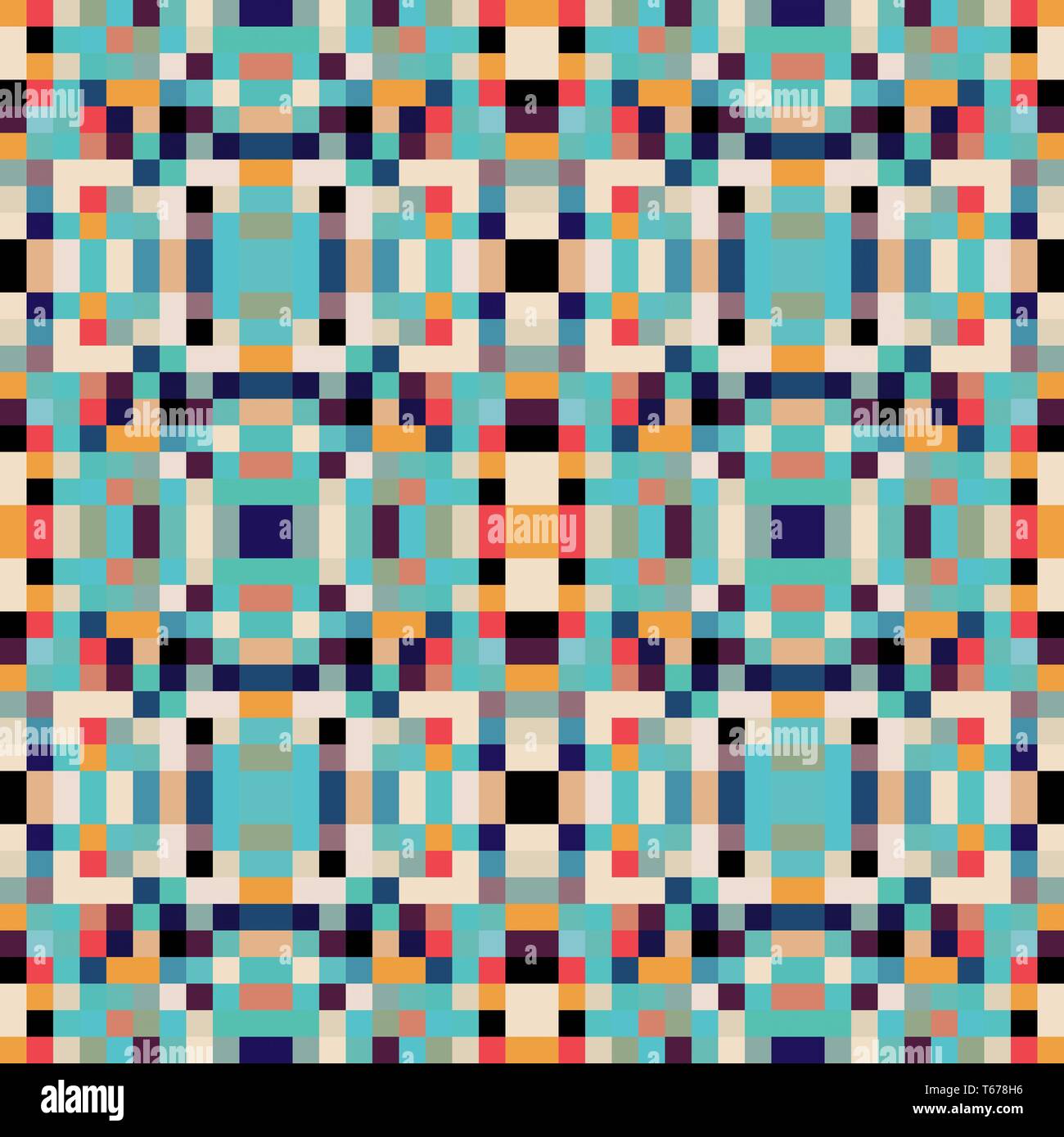 seamless pixel pattern mosaic. abstract background with squares can be ...