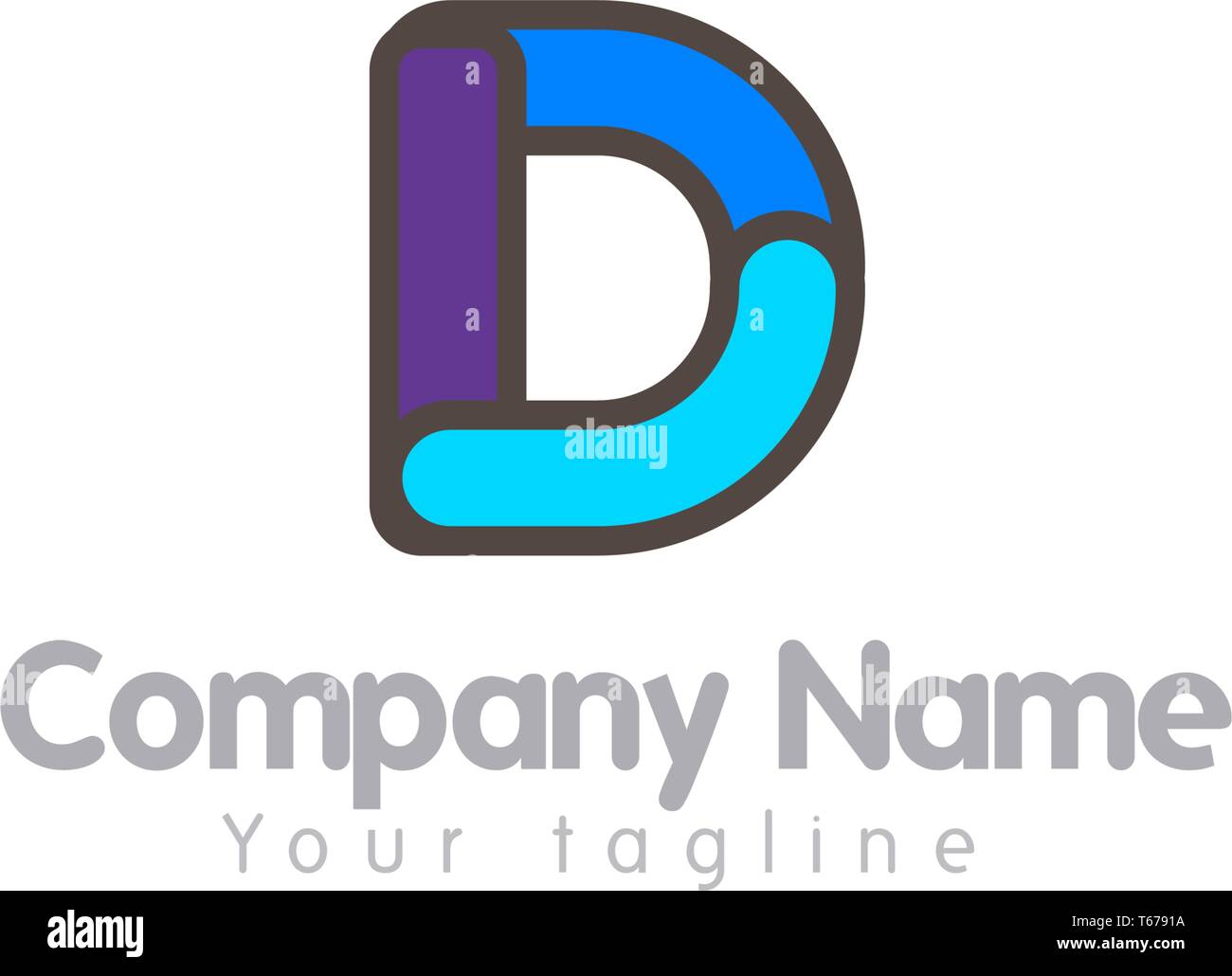 D LOGO LETTER MODERN Stock Vector Image & Art - Alamy