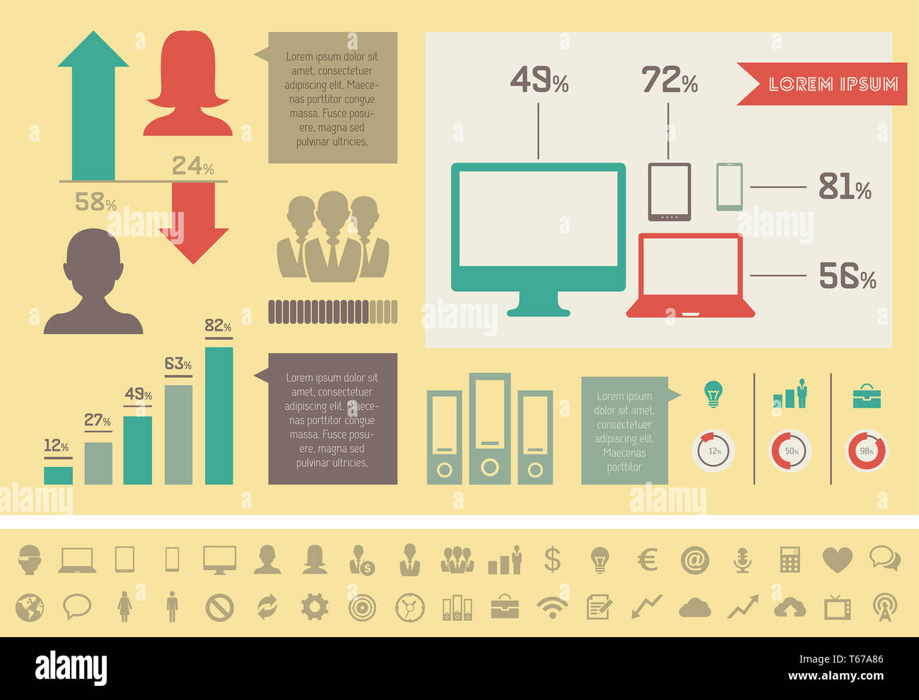 IT Industry Infographic Elements Stock Photo - Alamy