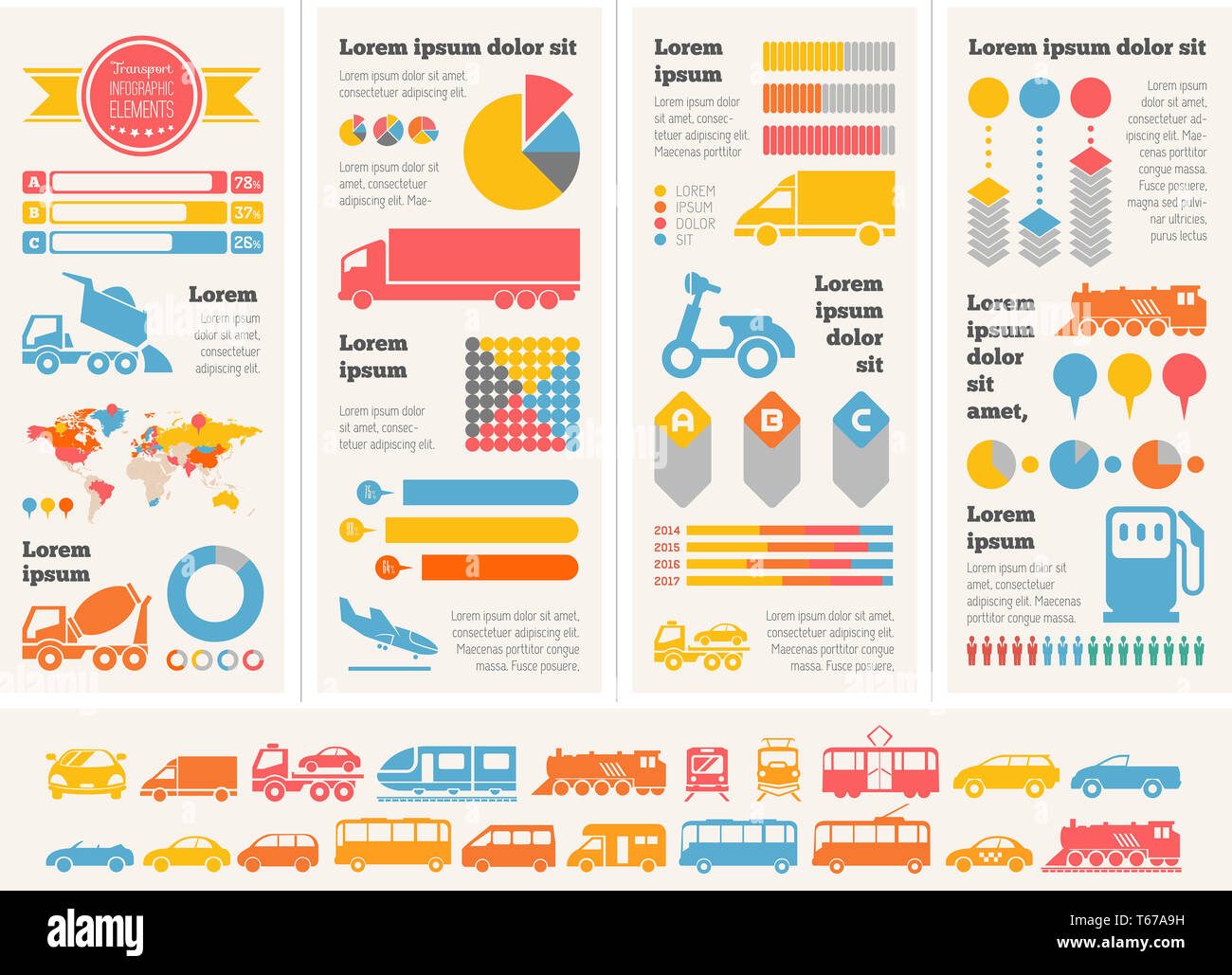 Transportation infographic template hi-res stock photography and images ...