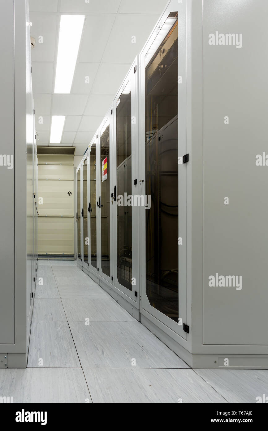 Racks with network equipment Stock Photo - Alamy