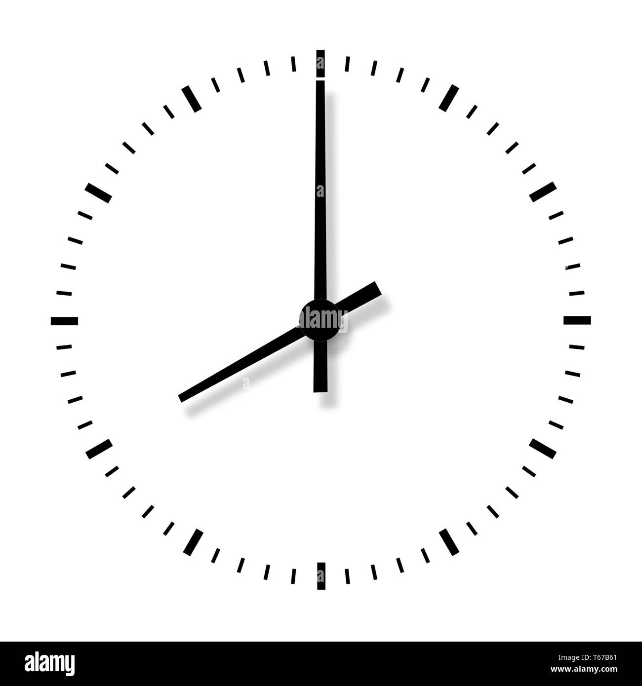 Clock without numbers isolated on white background Stock Photo - Alamy
