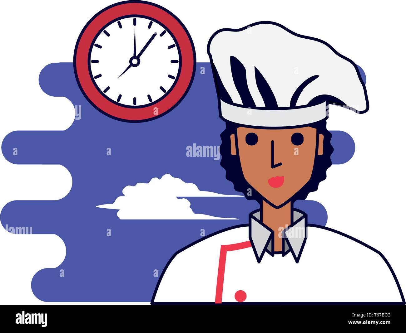 Woman clock cooking Stock Vector Images - Alamy
