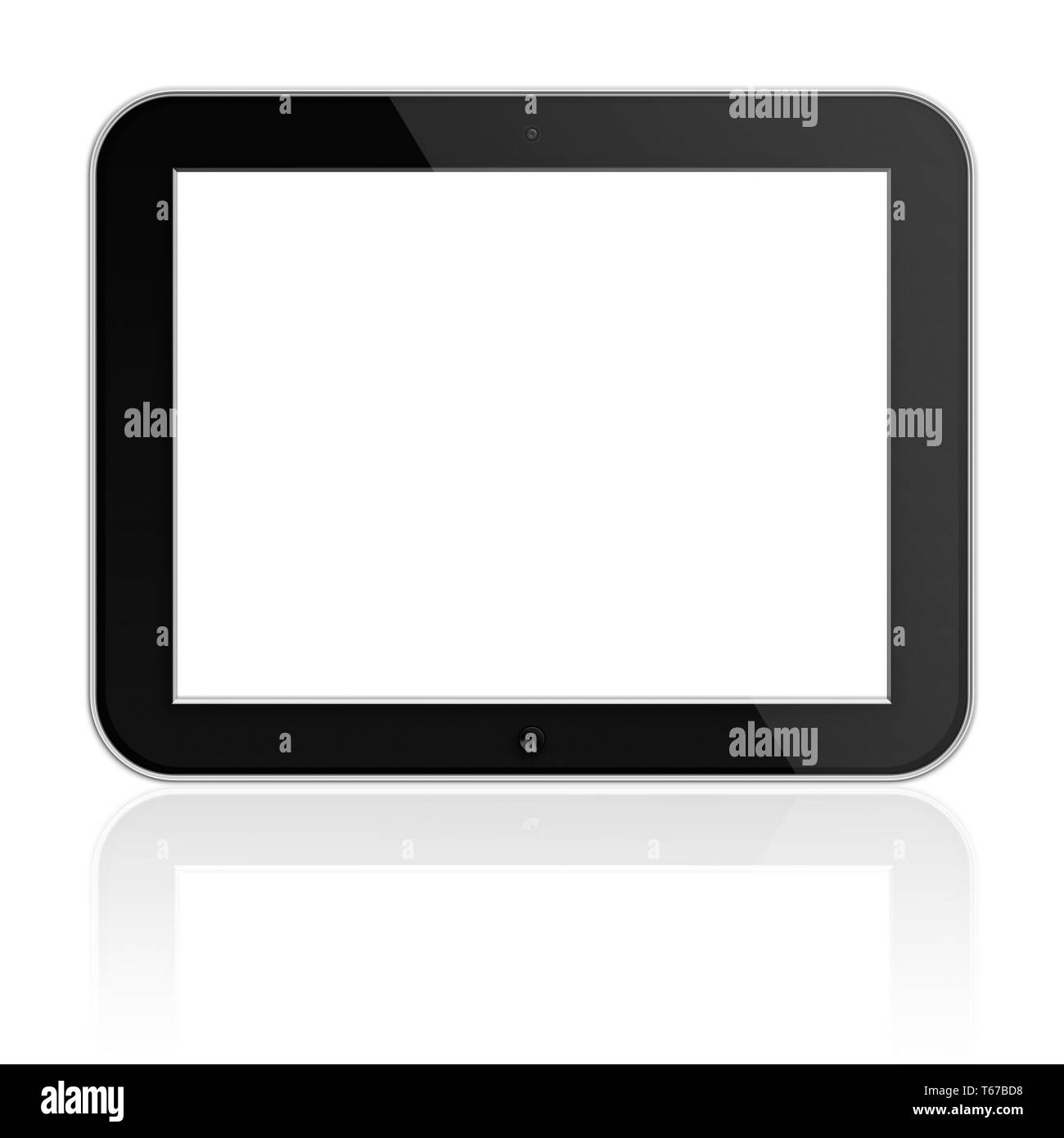 Mobile Tablet PC with Blank Screen Isolated on White Background Stock ...