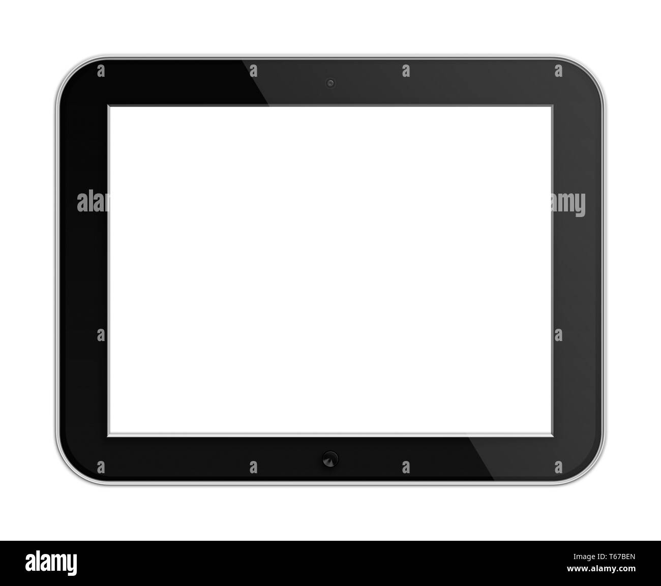 Mobile Tablet PC with Blank Screen Isolated on White Background Stock ...