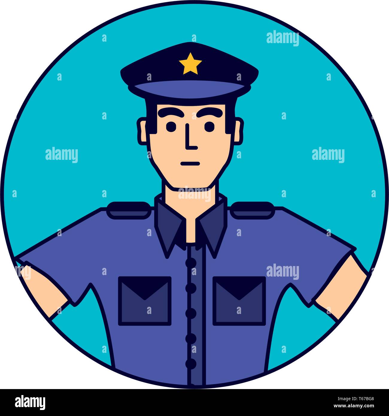 police officer in frame circular vector illustration design Stock ...