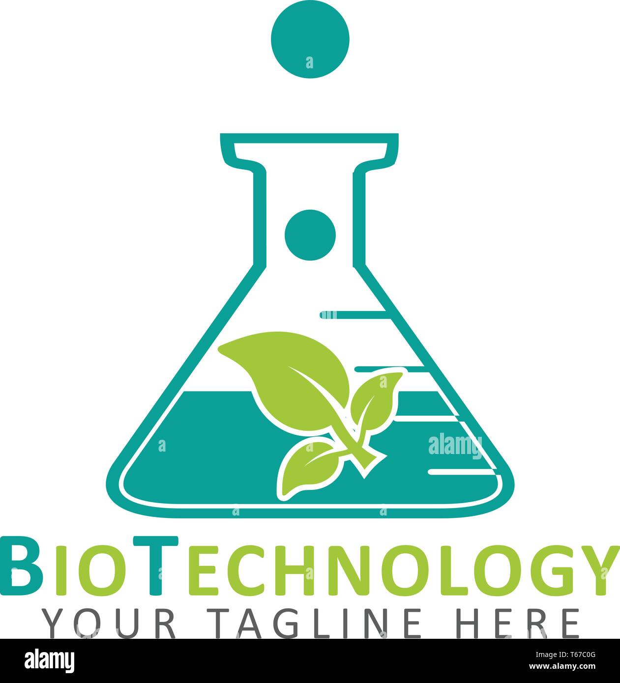 Bio Technology Logo. Plant icon on flask sign Stock Vector Image & Art ...