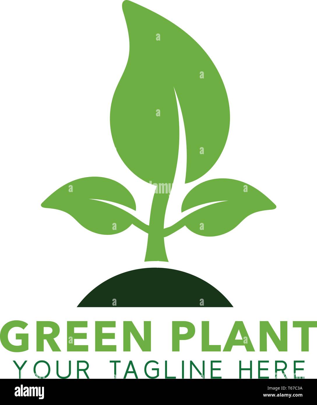 Green Plant logo. Editable vector EPS Stock Vector Image & Art - Alamy