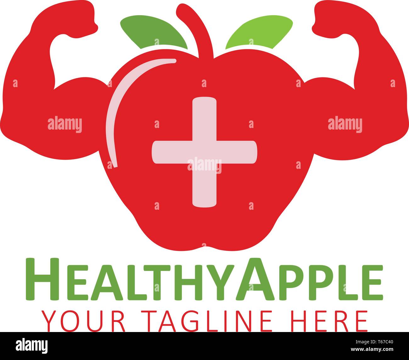 Healthy apple logo. Editable vector EPS Stock Vector Image & Art - Alamy