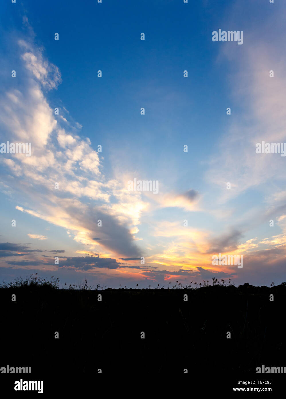 African sunset with dramatic clouds on sky Stock Photo - Alamy