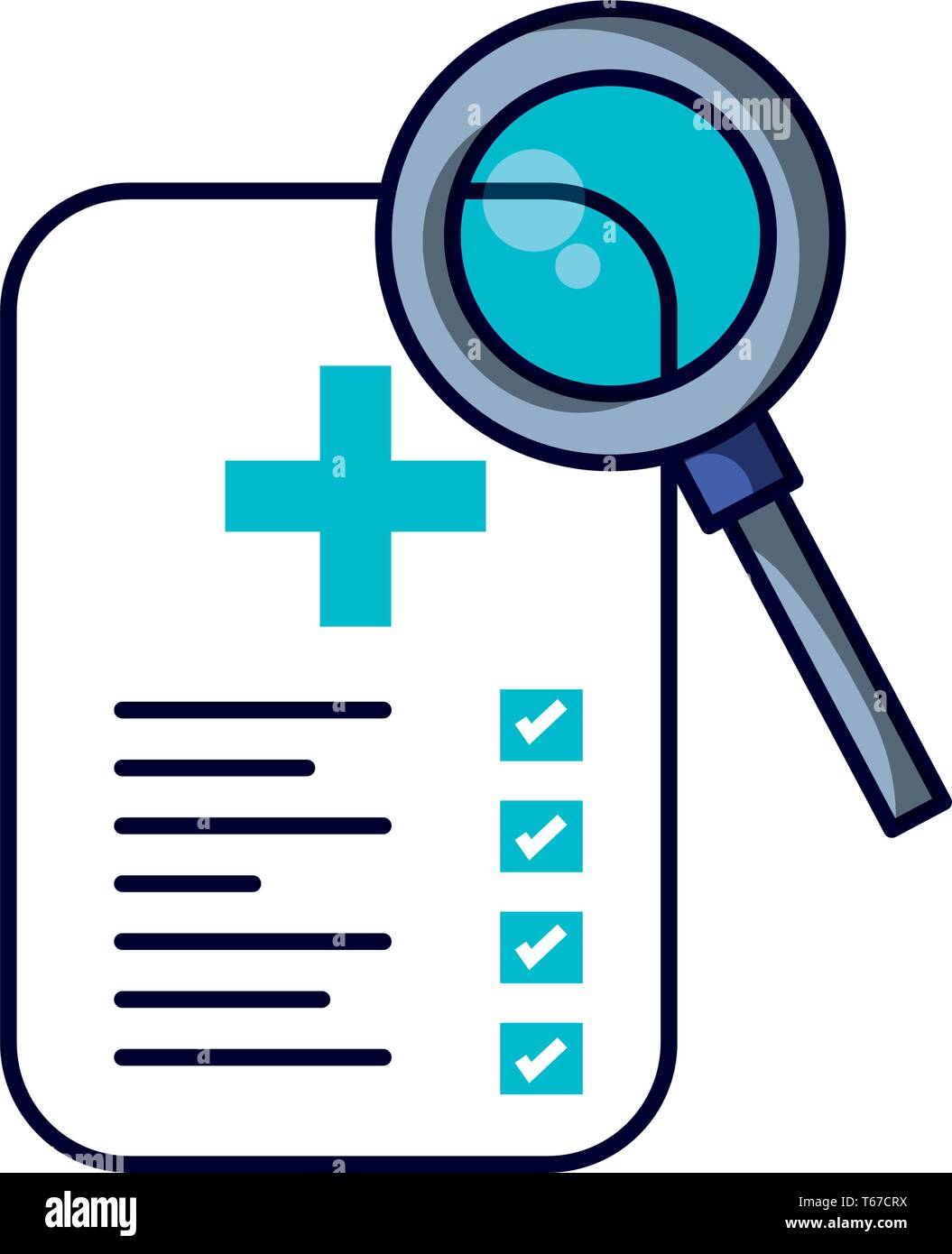 magnifying glass with document of hospital vector illustration design ...