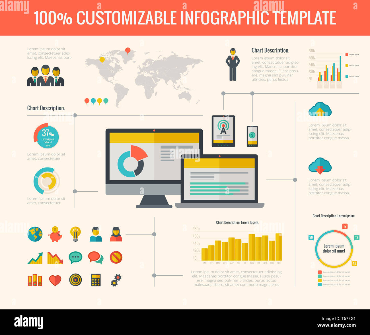 Technology Infographic Elements Stock Photo - Alamy