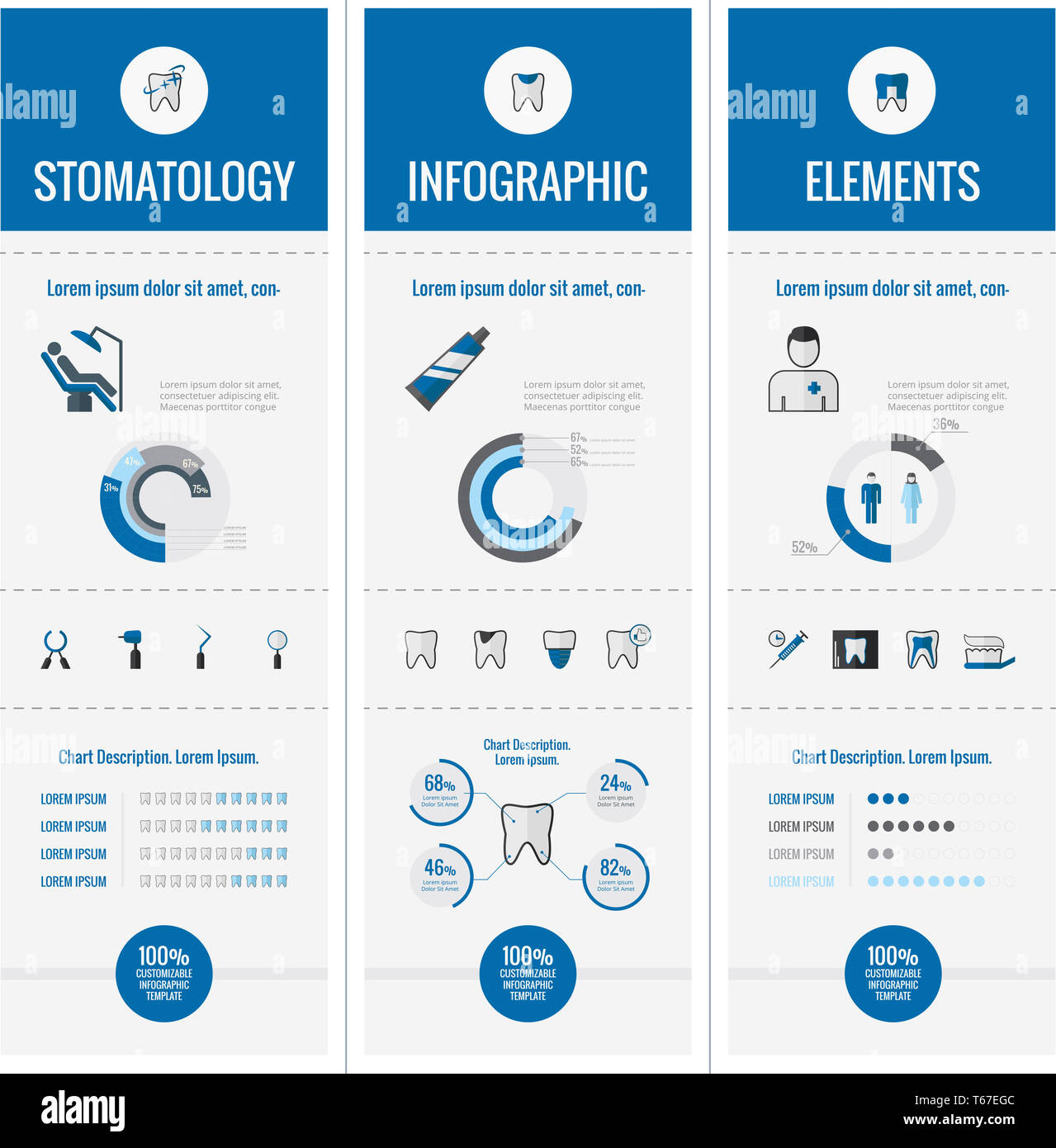 Dental Infographic Elements Stock Photo - Alamy