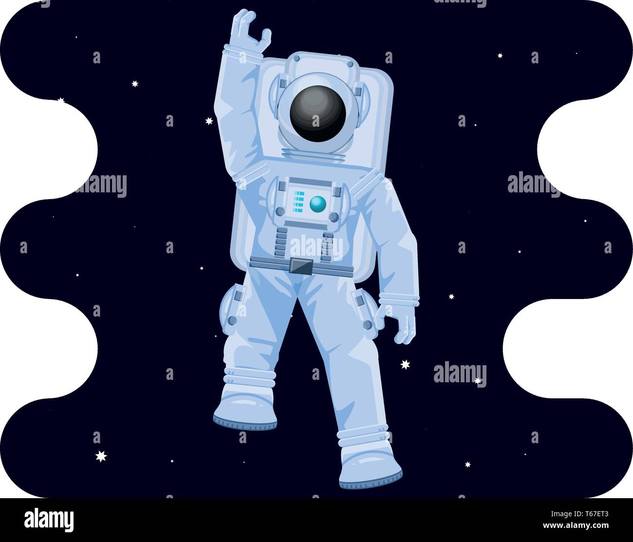 astronaut character in space scene vector illustration design Stock ...