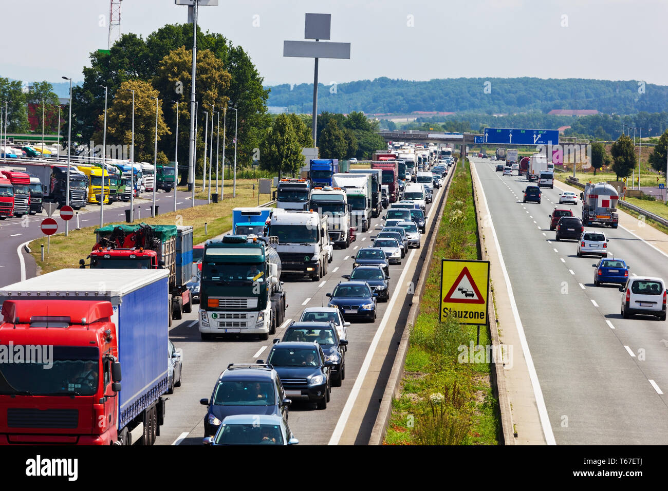 Traffic on a typical German Autobahn, Germany Stock Photo - Alamy