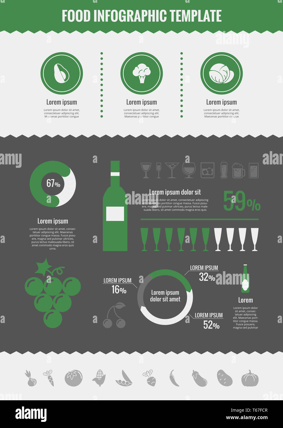 Alcohol Infographic Elements Stock Photo - Alamy