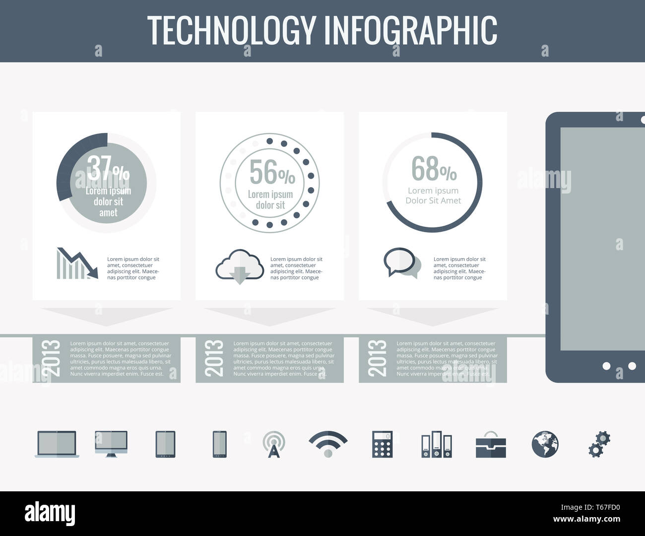 Technology Infographic Elements Stock Photo - Alamy