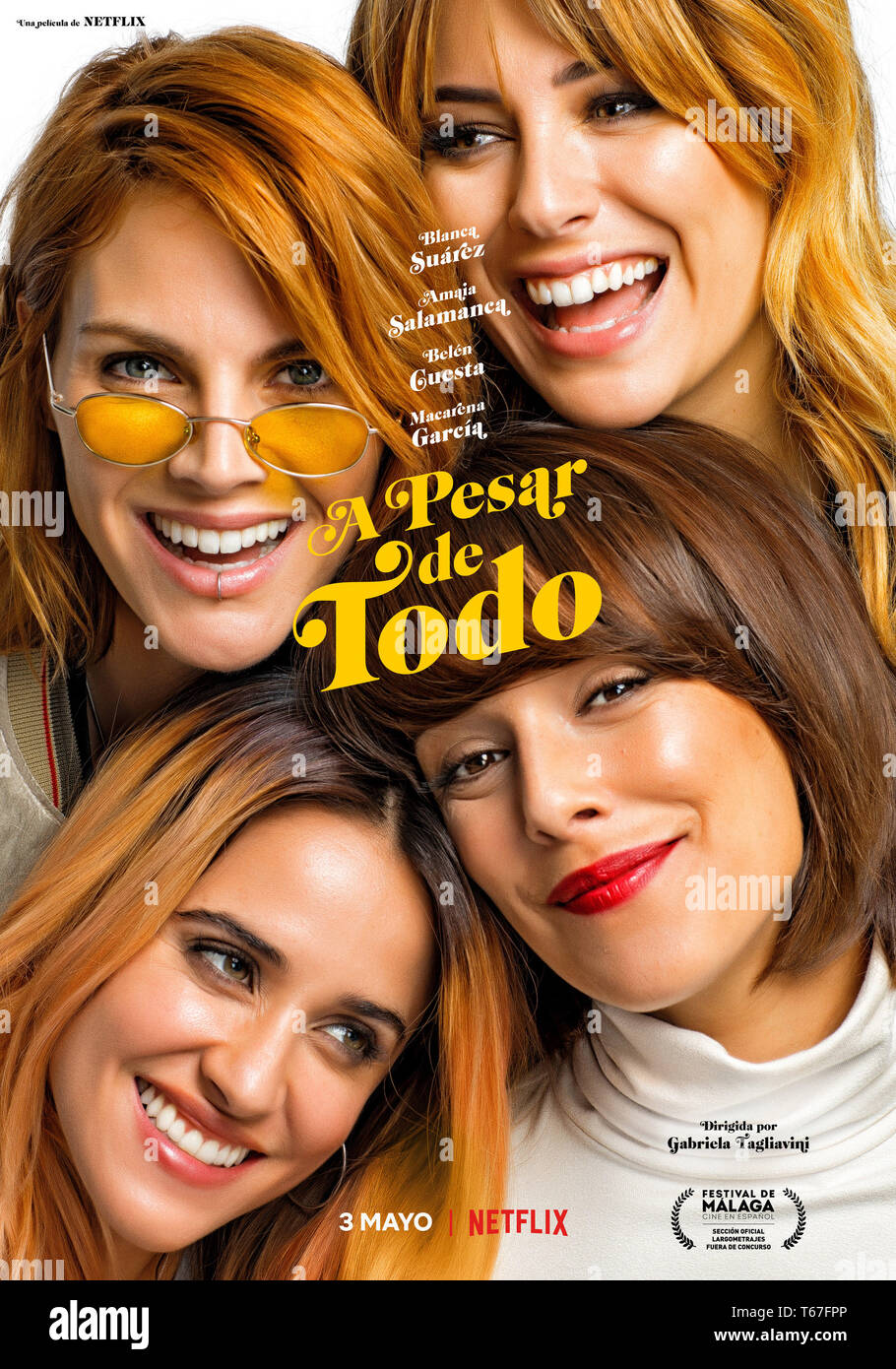 A PESAR DE TODO, poster in Spanish, clockwise, from top left: Belen ...