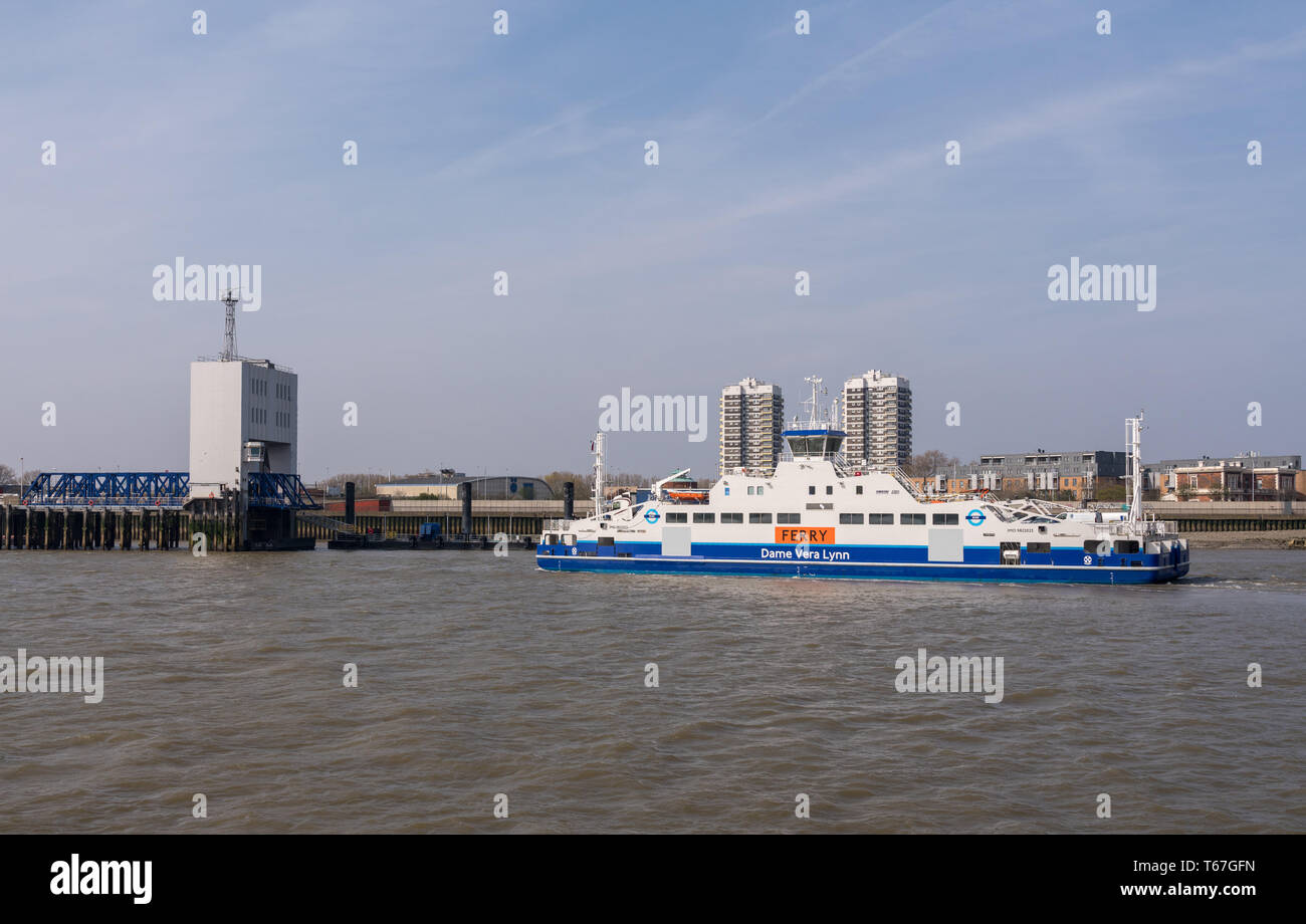 Woolwich Ferry across River Thames in London Stock Photo - Alamy