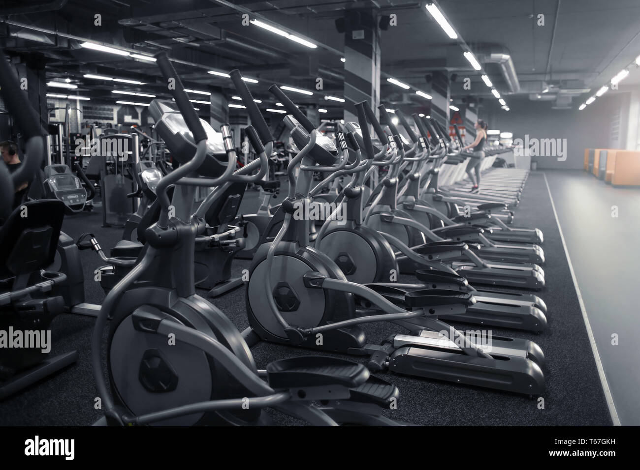 Modern equipment in new gym Stock Photo - Alamy