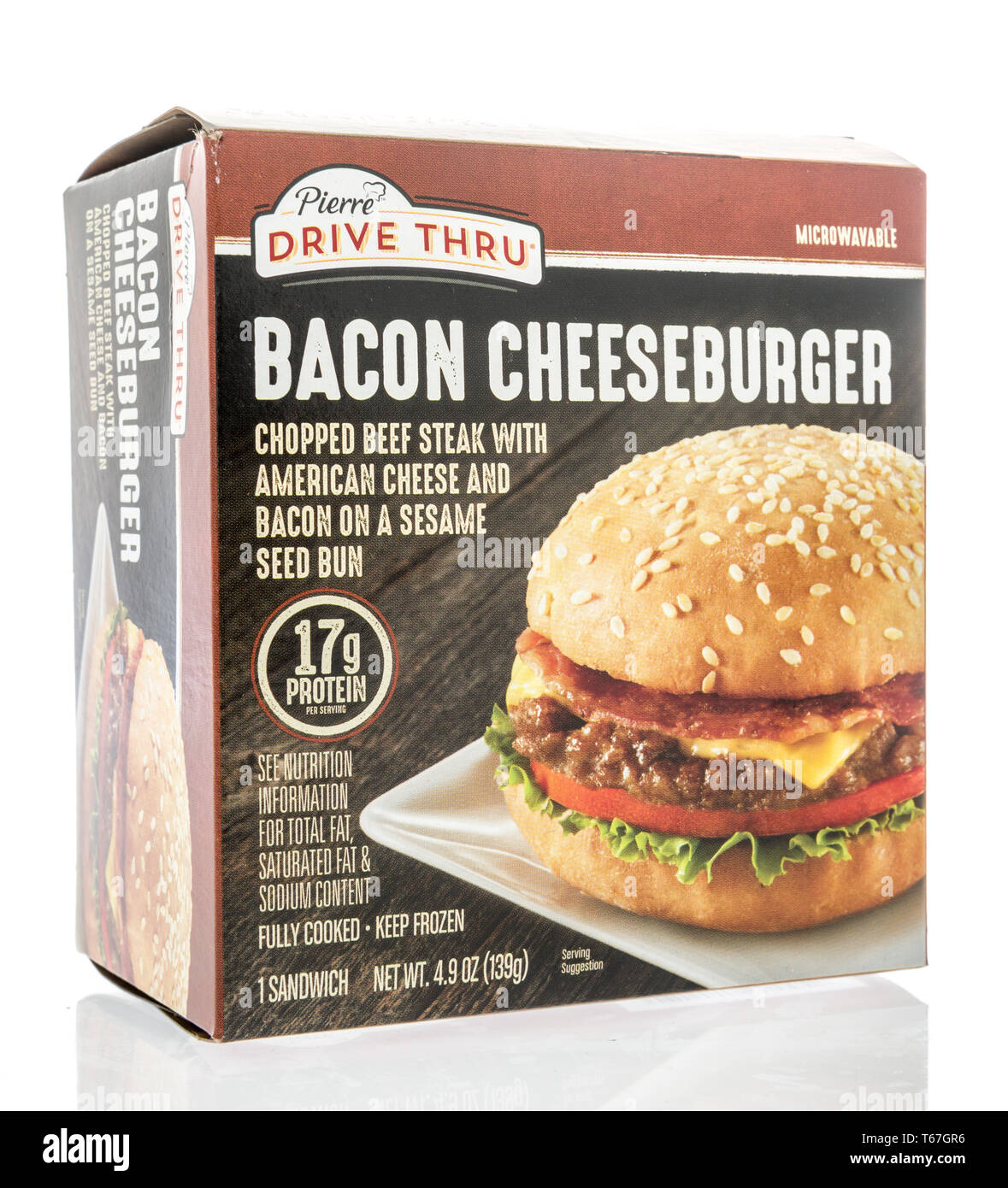 Winneconne, WI - 22 April 2019: A package of Pierre drive thru bacon ...