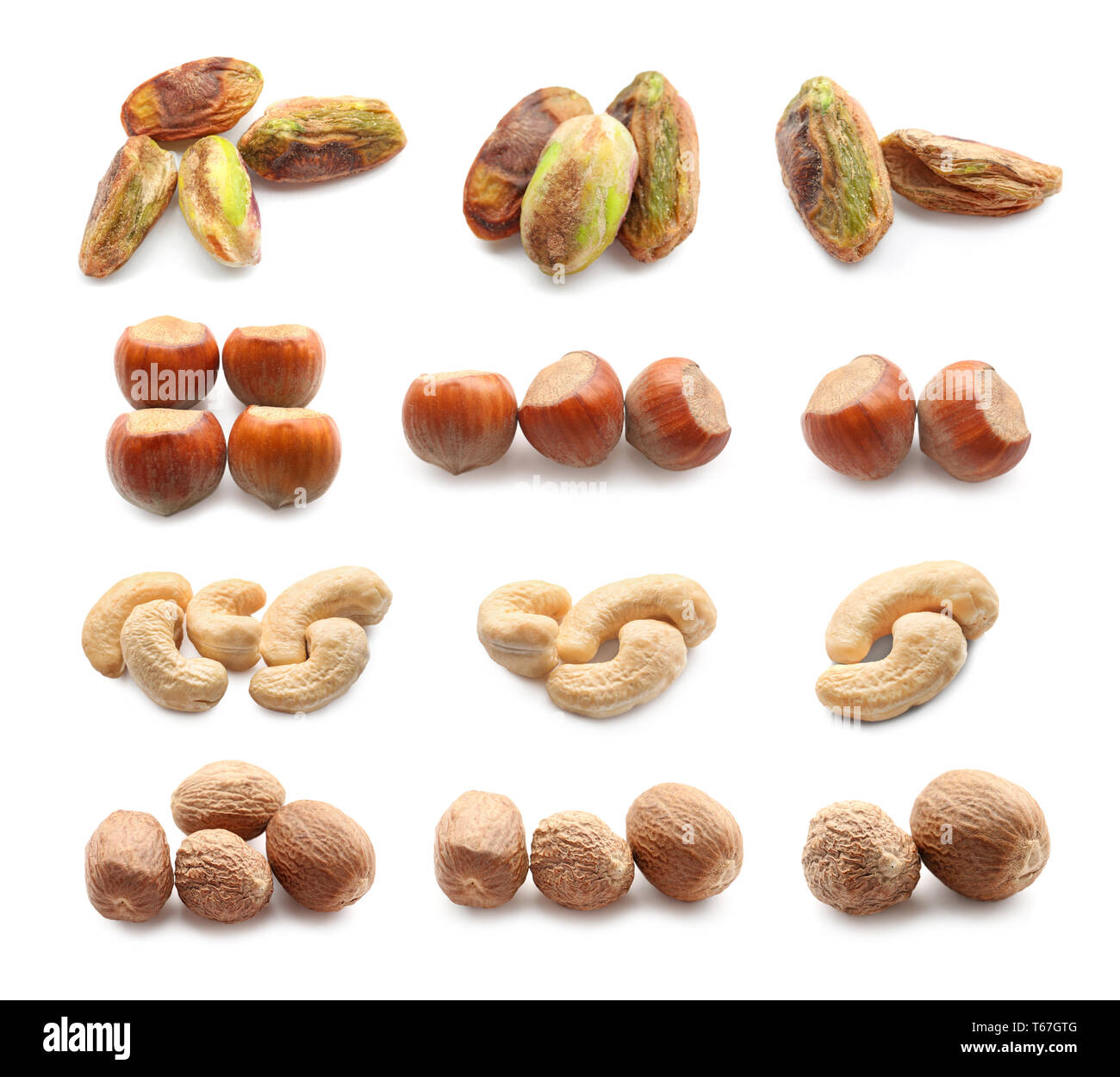 Collage many different nuts Cut Out Stock Images & Pictures - Alamy