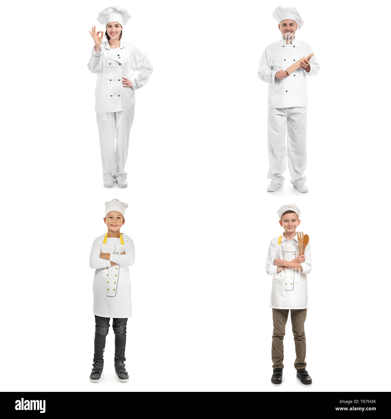 Group of chefs on white background Stock Photo - Alamy
