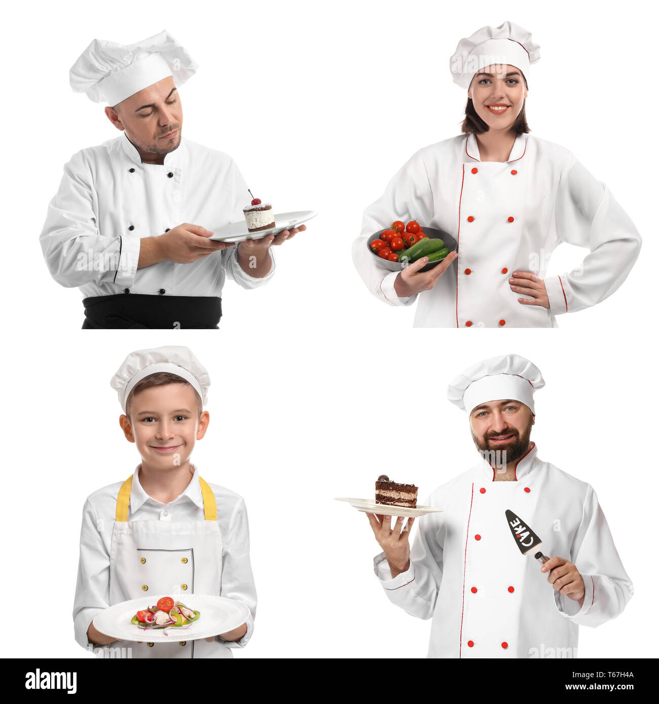 Group of chefs on white background Stock Photo - Alamy