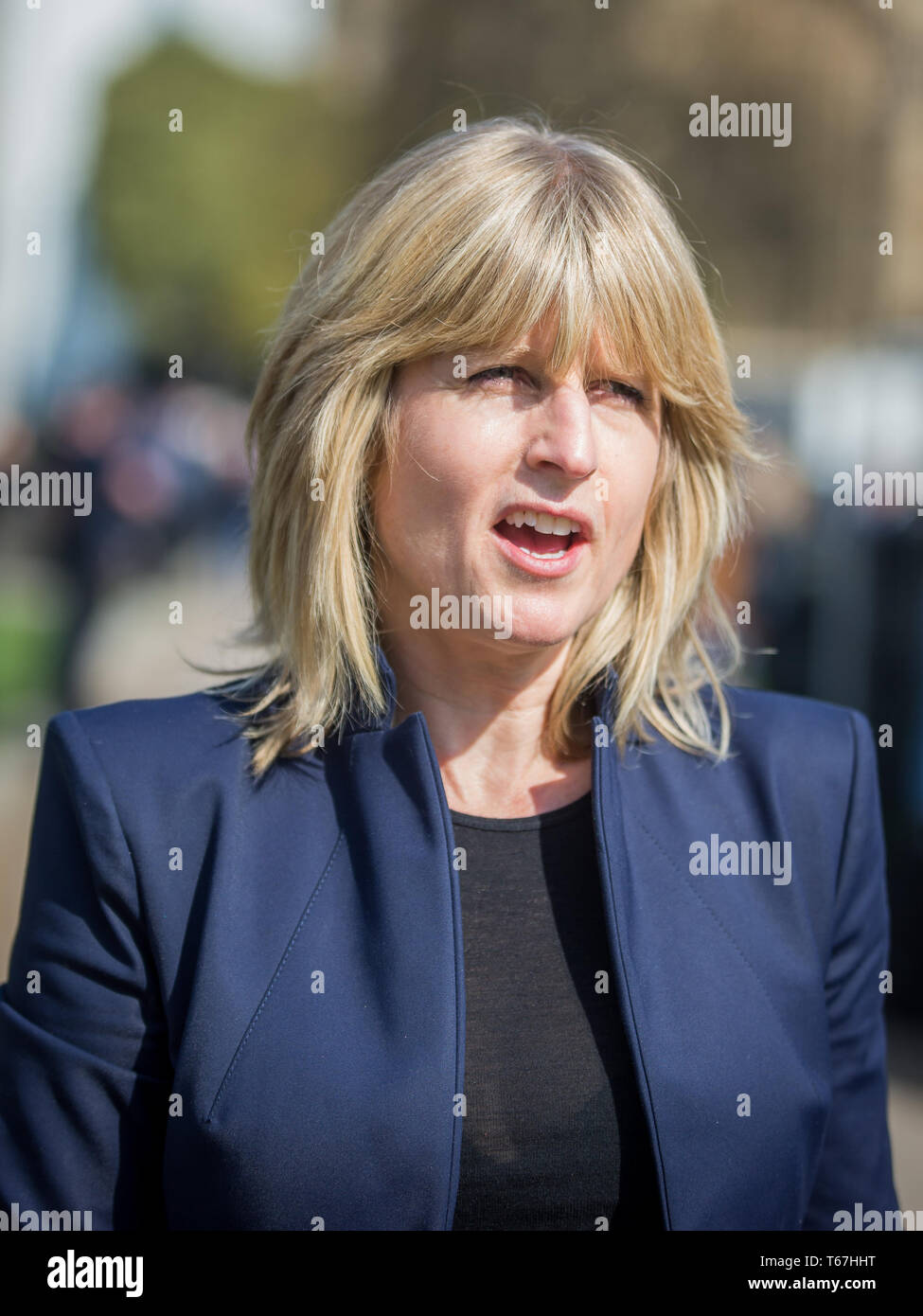 Rachel Johnson on College Green for media interviews, Westminster ...