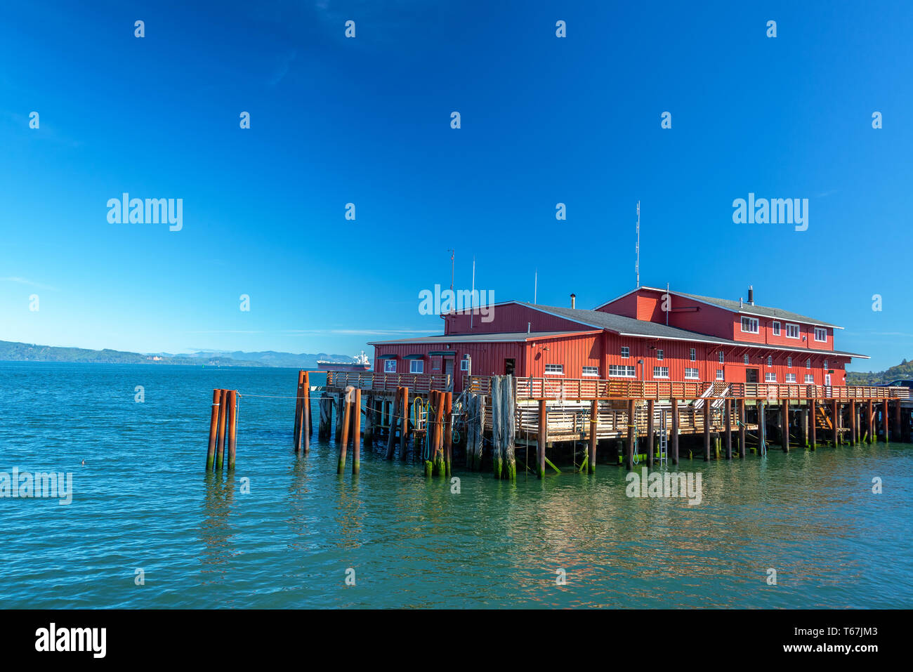 View of an old cannery in Astoria, Oregon on the Columbia River Stock ...