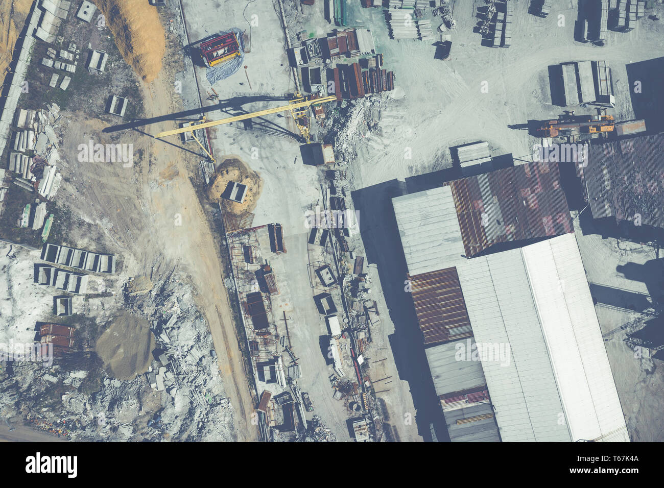 Aerial top view of industrial place. Photo made by drone from above ...